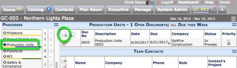 Creating a Production Units Document – Spitfire Client Services Creating a Production Units Document – Spitfire Client Services